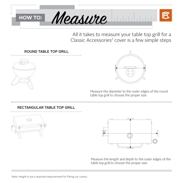 How To Measure Table Top Grills Classic Accessories Support Center how-to-measure-table-top-grills-classic-accessories-support-center